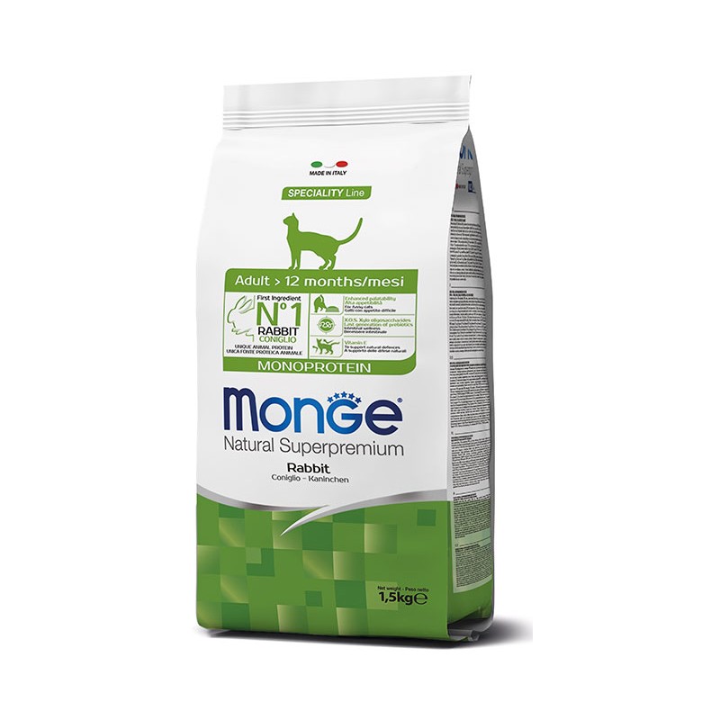 Monge Adult Monoprotein kibble for adult cats with rabbit | Paco