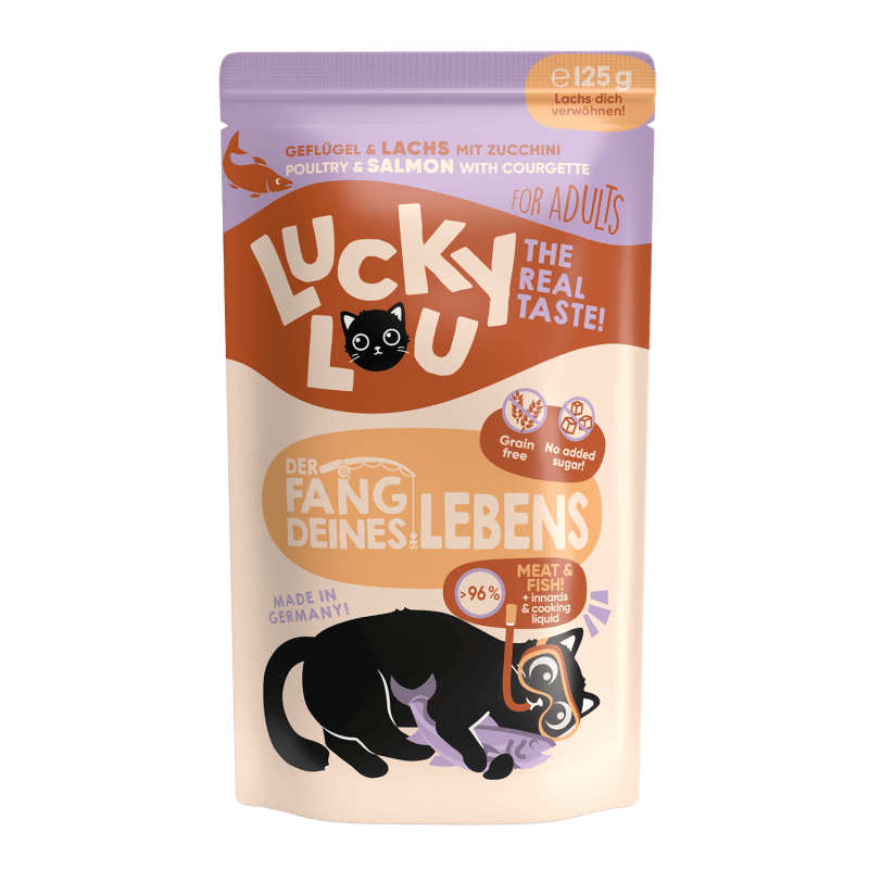 Lucky Lou Adult Cat Food 16 125 g sachets | Paco