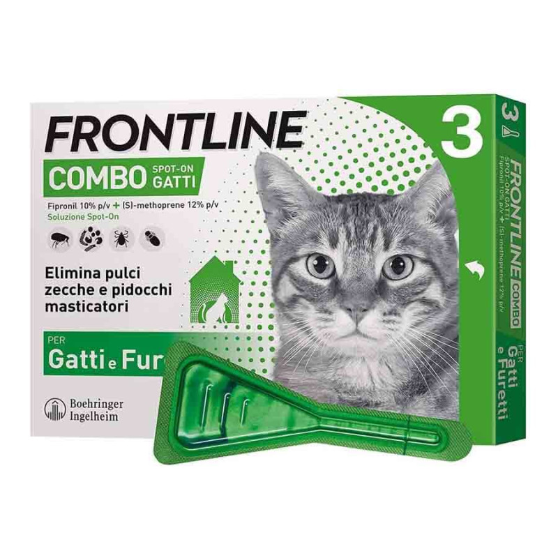 Frontline Combo SpotOn for cats eliminates fleas ticks and lice|Paco