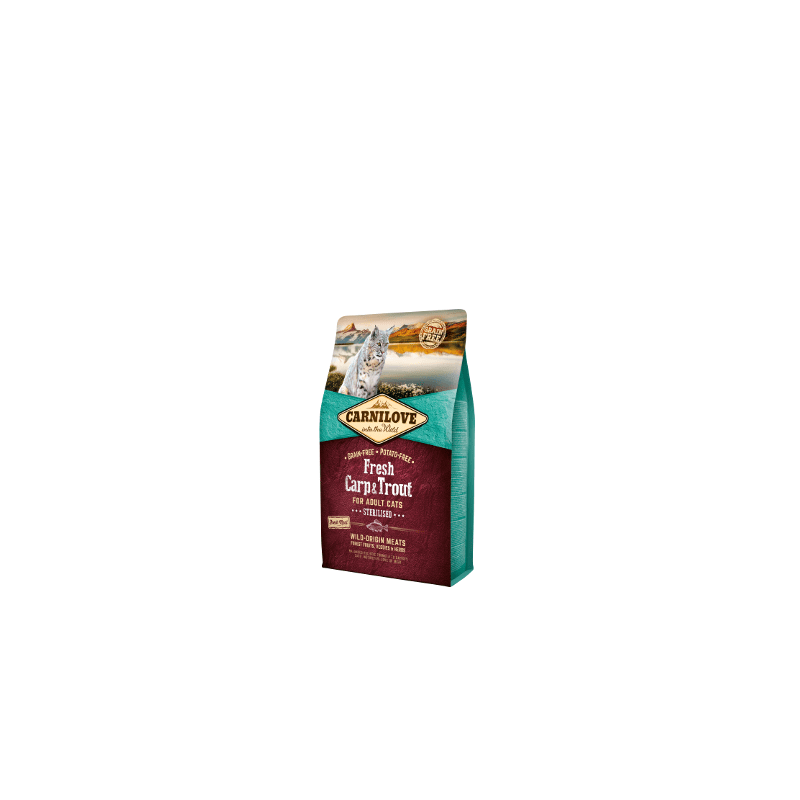 Carnilove Fresh Carp and Trout kibble for spayed cats | Paco